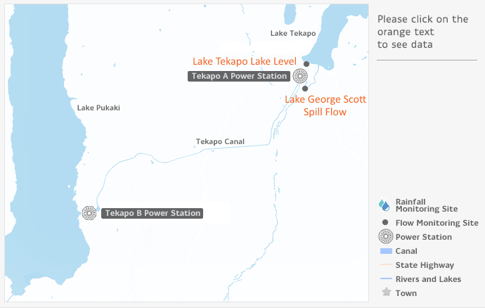 Tekapo flow and level | Genesis NZ