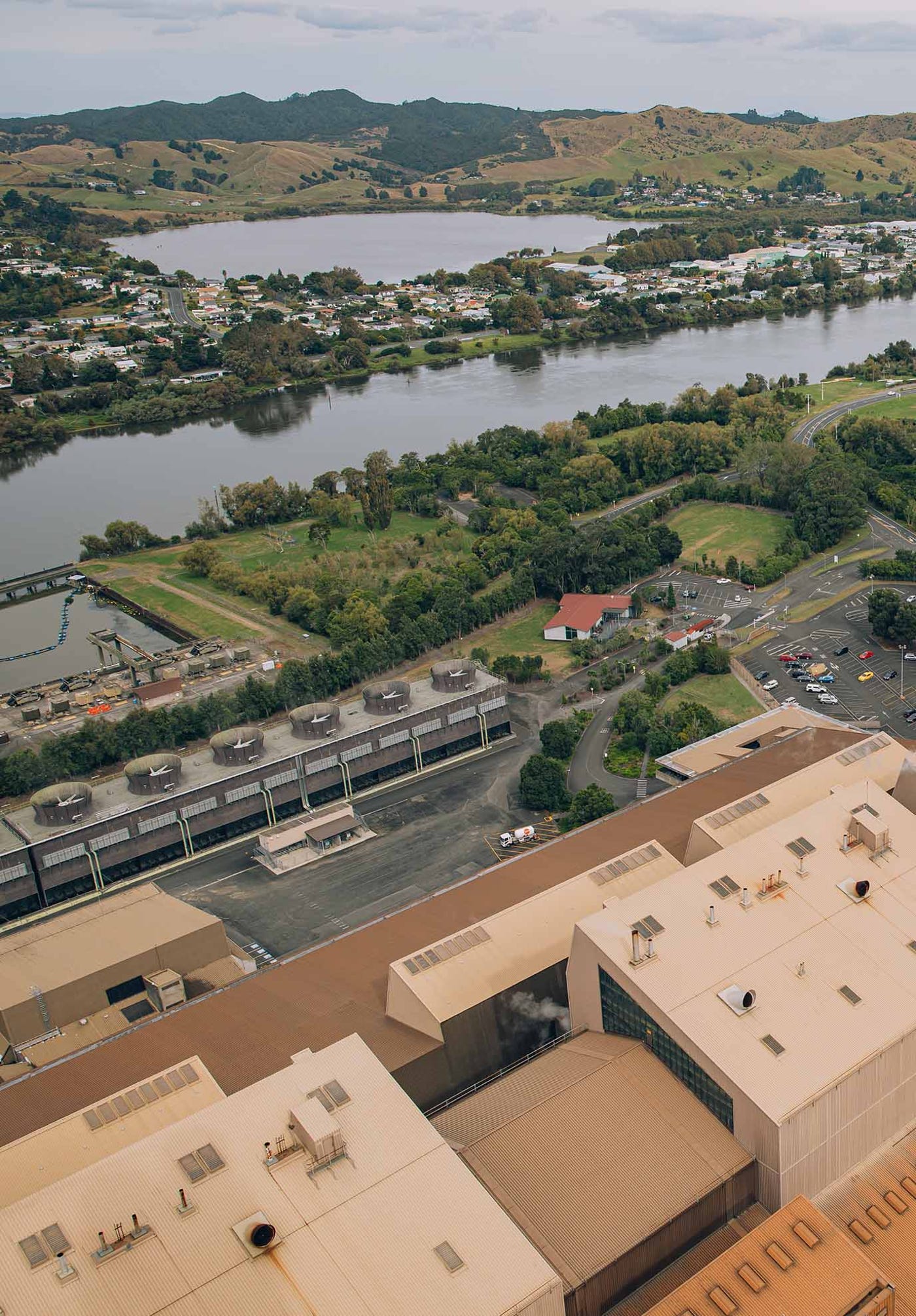 Bird's eye view of Huntly lake