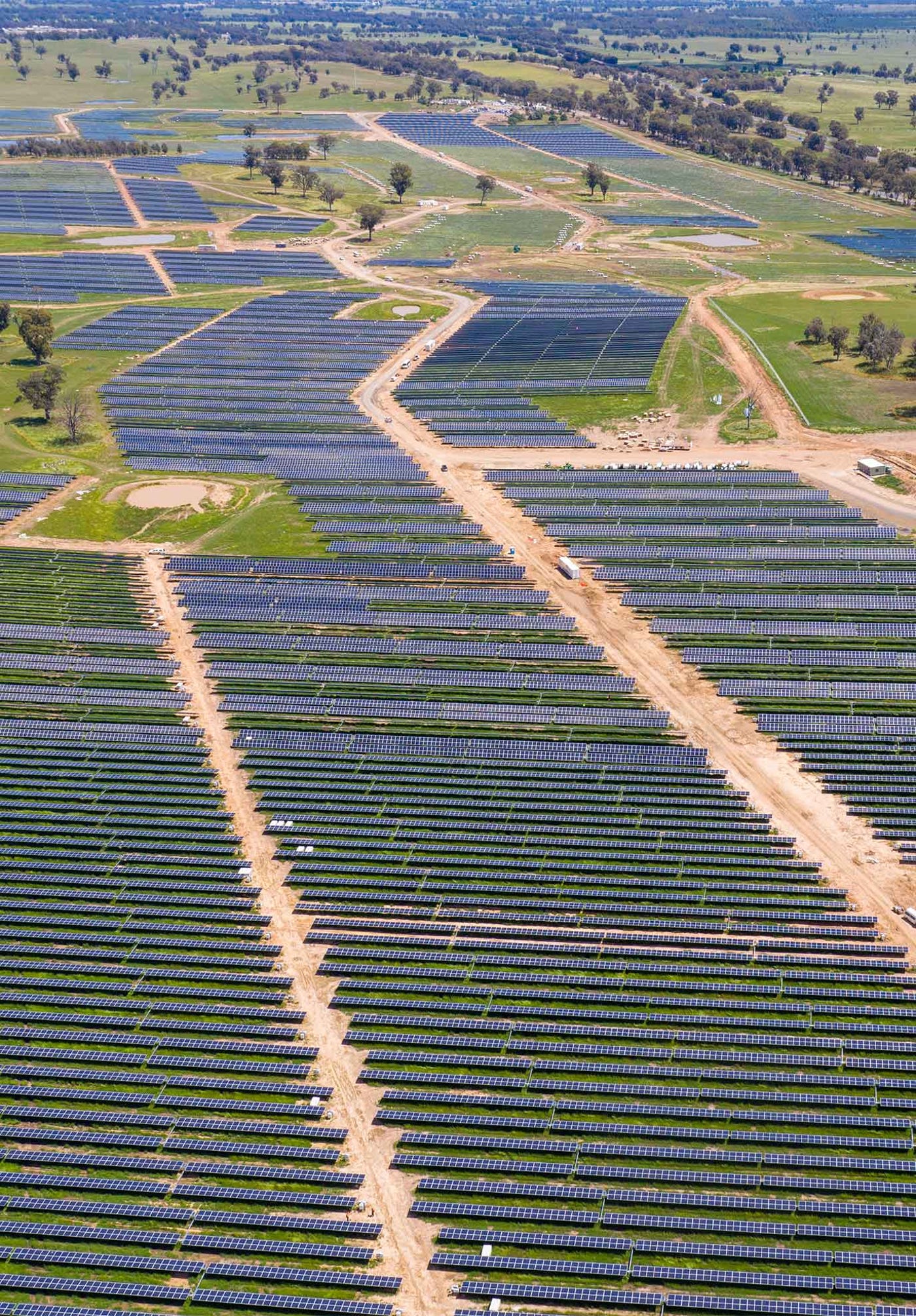 drone view of winton solar farm