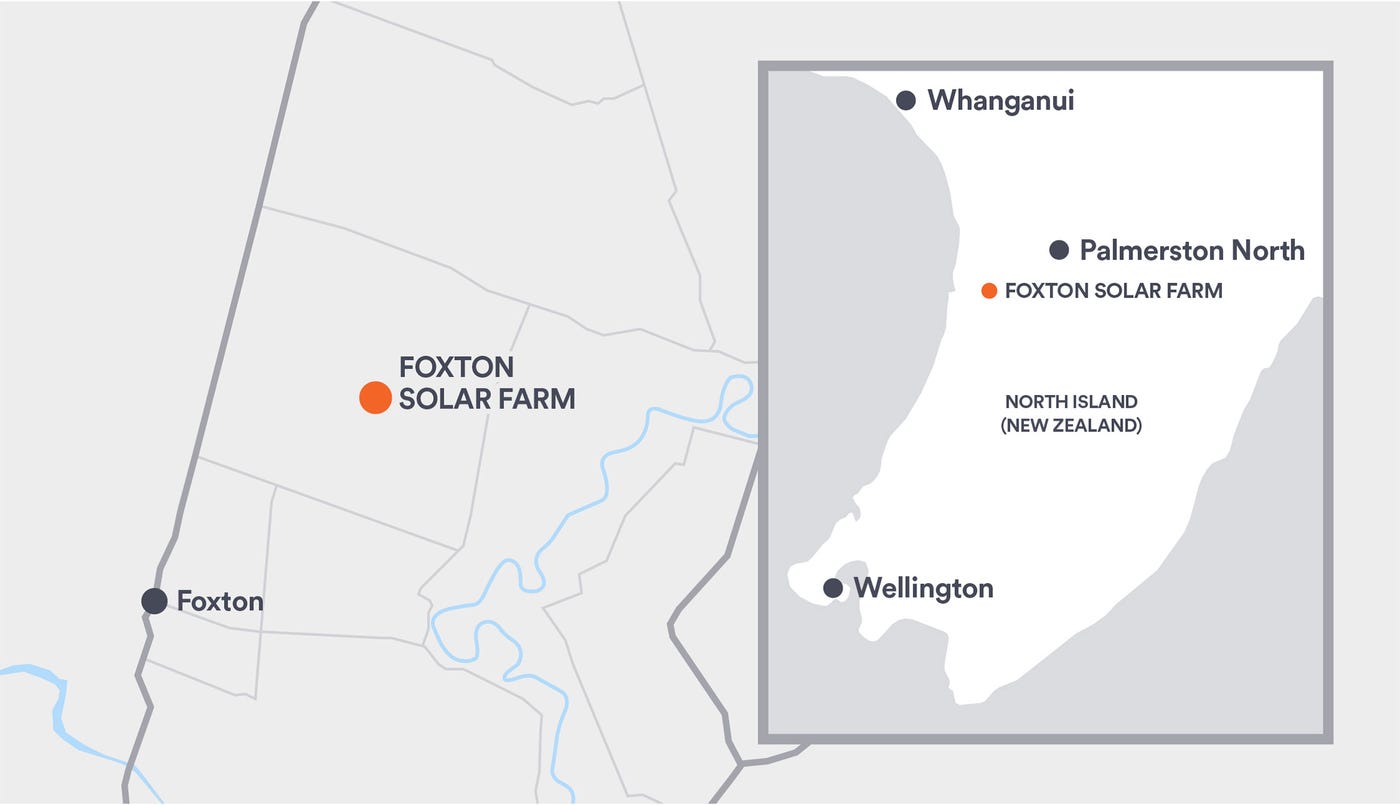 Map of Foxton Solar Farm location